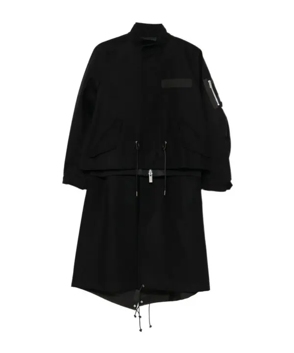 Sacai Layered-design Coat - Black