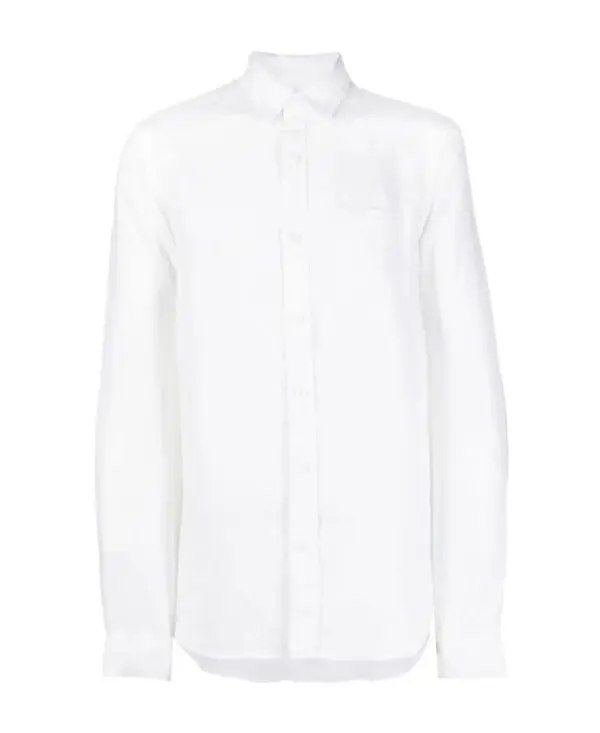 Vince Long-sleeve Linen Shirt - White