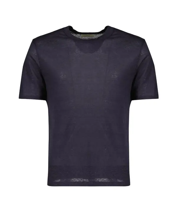 Officine Générale Garment-dyed Linen T-shirt - Navy Ink