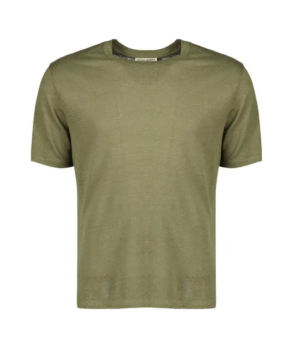 Officine Générale Garment-dyed Linen T-shirt - Burnt Olive
