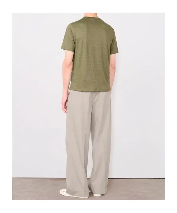 Officine Générale Garment-dyed Linen T-shirt - Burnt Olive