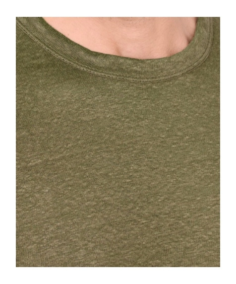 Officine Générale Garment-dyed Linen T-shirt - Burnt Olive