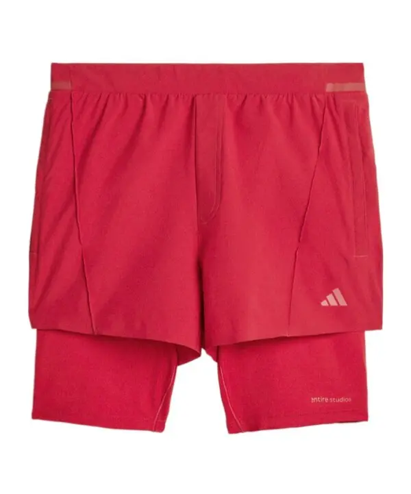 Adidas Entire Studios Layered Performance Shorts - Active Maroon
