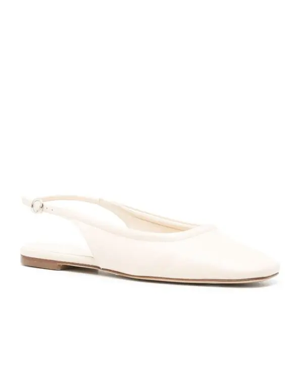 AeydĒ Square-toe Leather Ballerina Shoes