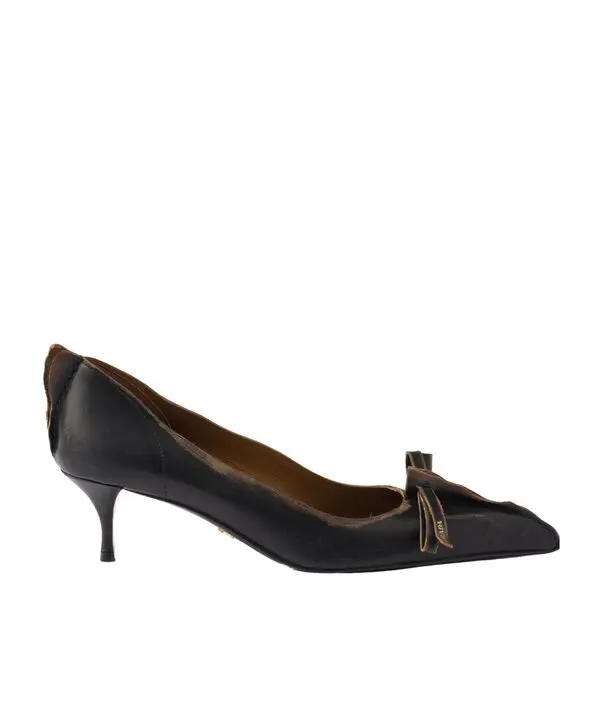 Prada Pointed-toe Slip-on Pumps - Black/brown
