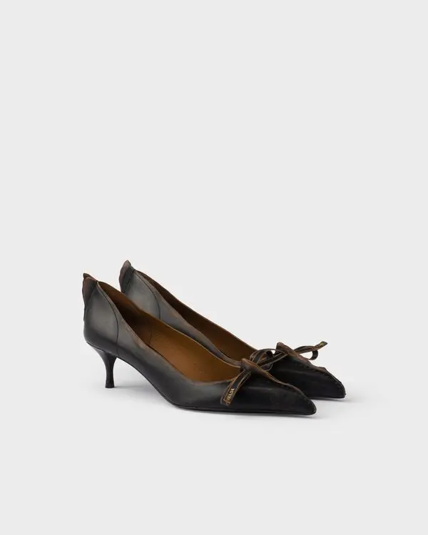 Prada Pointed-toe Slip-on Pumps - Black/brown