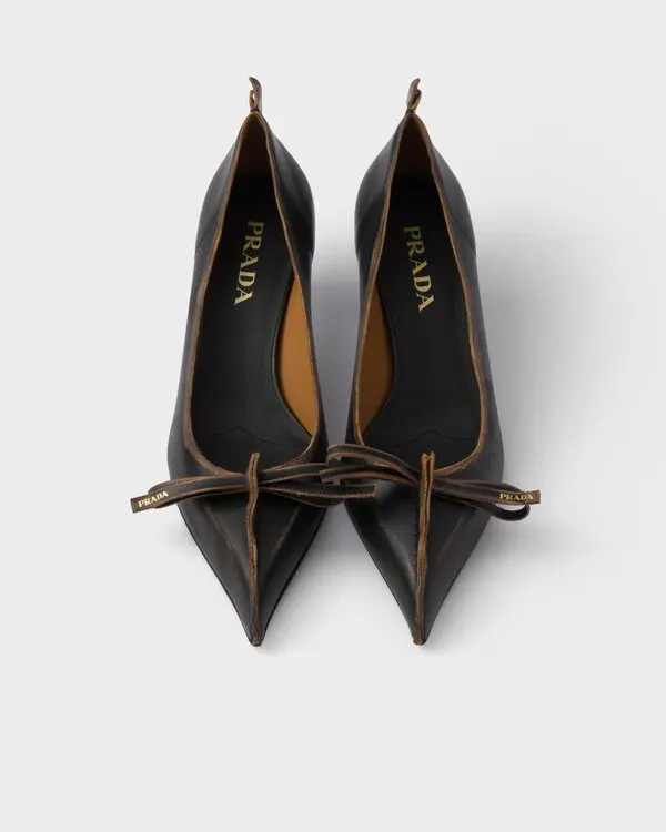 Prada Pointed-toe Slip-on Pumps - Black/brown