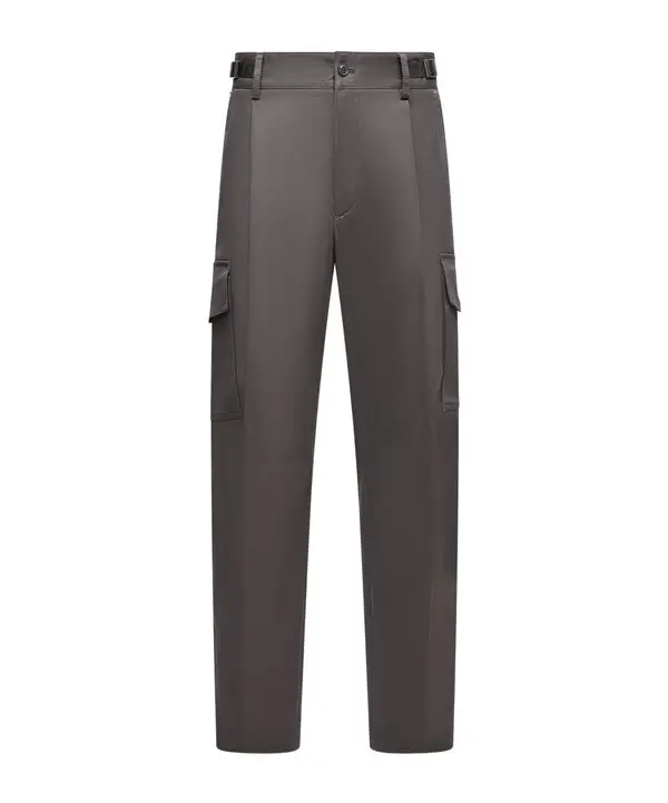 Moncler Cotton Gabardine Cargo Pants - Grey
