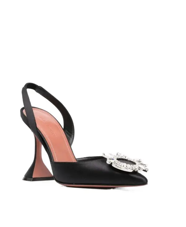 Amina Muaddi Crystal-embellished Pointed-toe Pumps