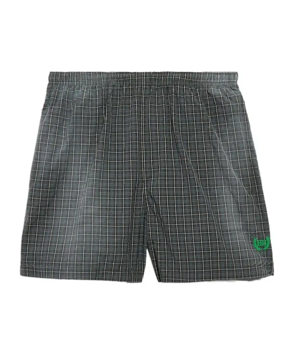 Balenciaga Checked Pattern Swim Trunks - Black/blue