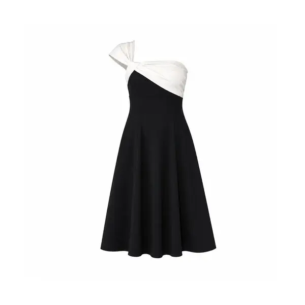 GIRL IN MIND Valerie One Shoulder Midi Dress - Black