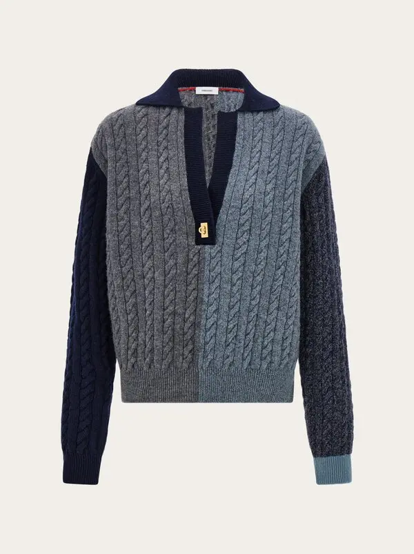 FERRAGAMO Cable Knit - Grey