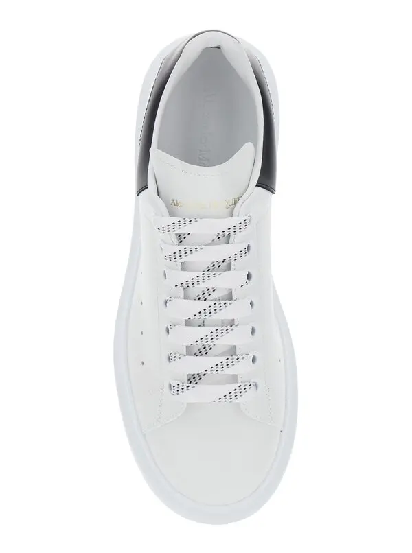 Alexander McQueen Leather Low Top Sneakers With Contrast Heel - White