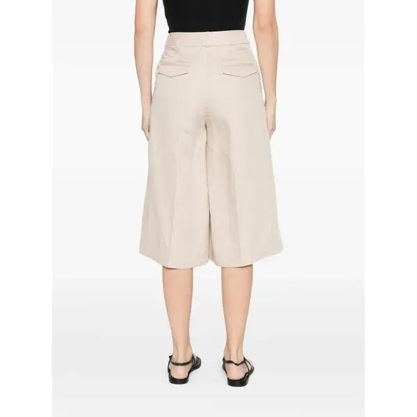 Peserico Wide Leg Tailored Shorts - Cream