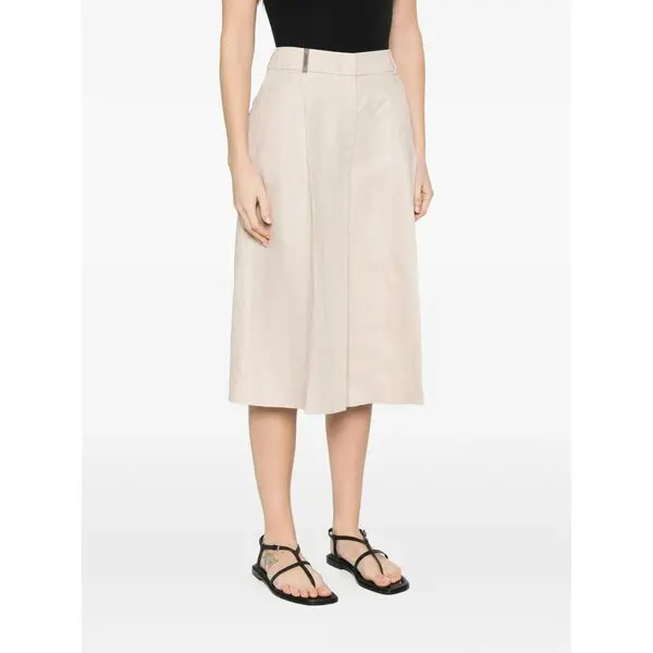Peserico Wide Leg Tailored Shorts - Cream