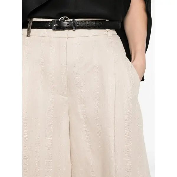 Peserico Wide Leg Tailored Shorts - Cream