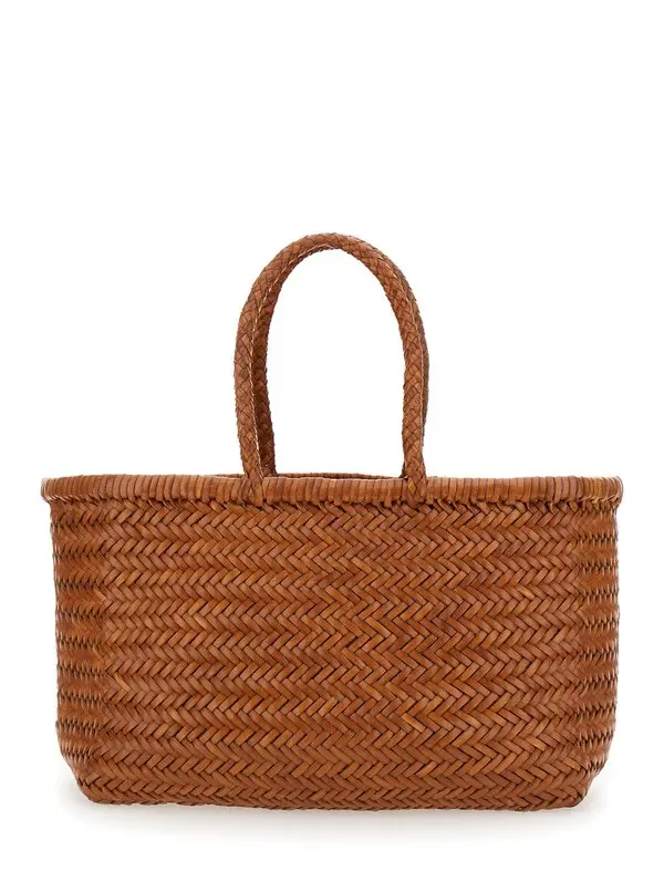 Dragon Diffusion Tote Bag 'bamboo Triple Jump' With Two Top Handles In Leather For - Brown