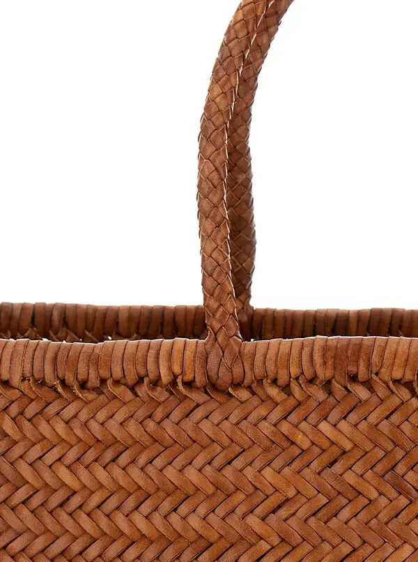 Dragon Diffusion Tote Bag 'bamboo Triple Jump' With Two Top Handles In Leather For - Brown