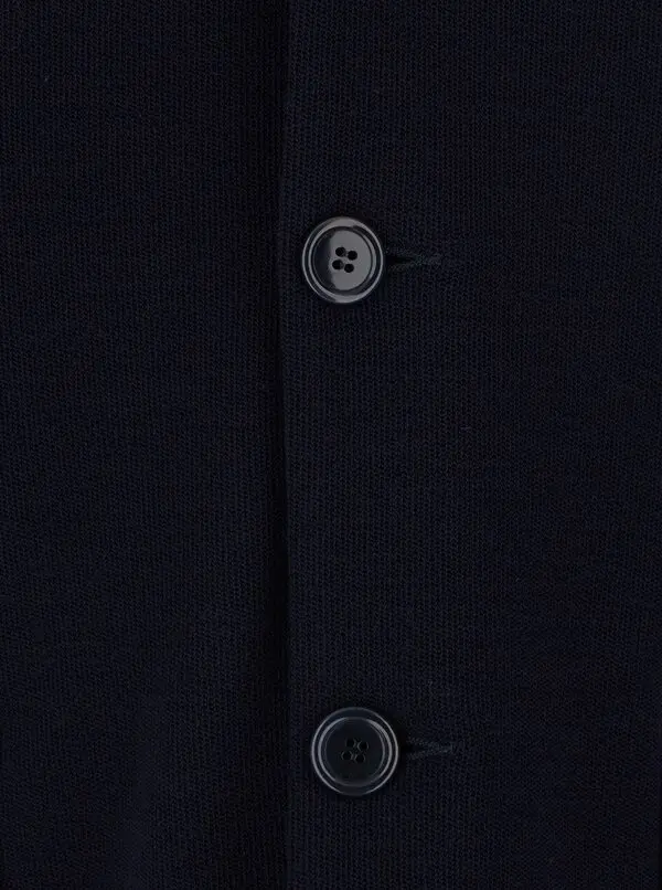 Giorgio Armani Blue Jacket With V-neck And Patch Pockets In Virgin Wool