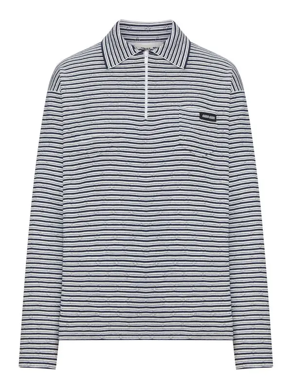 Miu Miu Cotton, Cashmere And Silk Polo Shirt - Multicolor