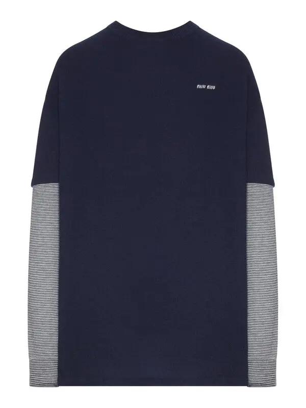 Miu Miu Layered Crew Neck Sweater - Blue