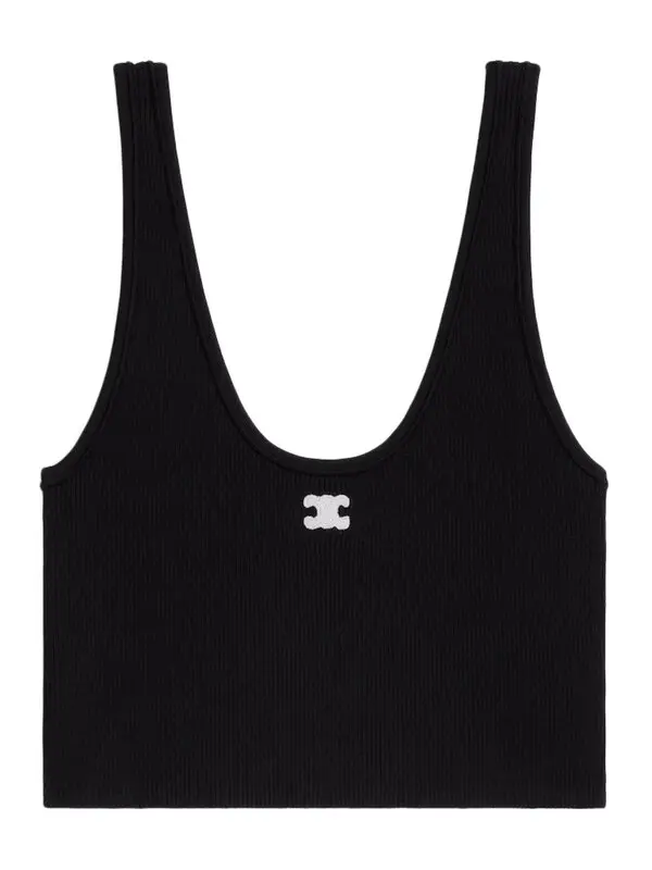 Celine Triomphe Cotton Top - Black