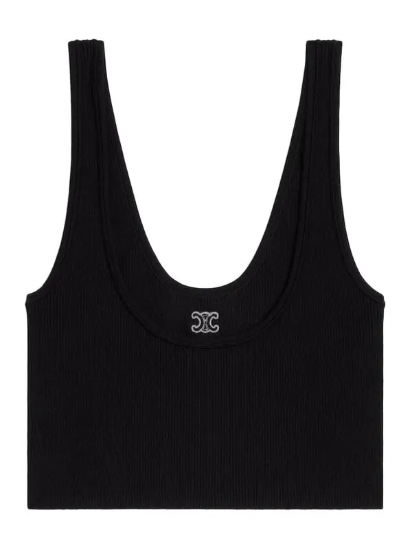 Celine Triomphe Cotton Top - Black