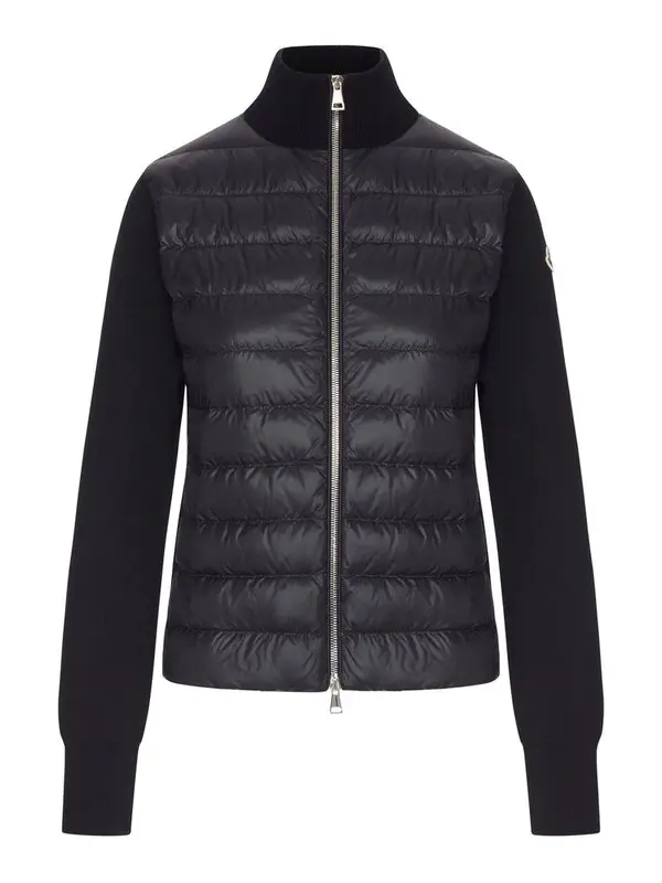 Moncler Wool Padded Cardigan With Zip