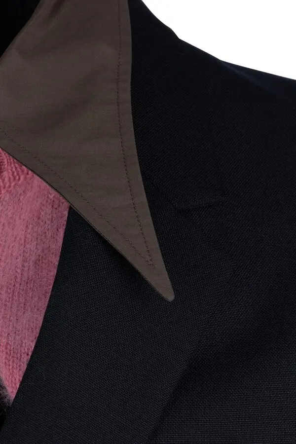 Prada Single Breasted Layered Blazer - Multicolor