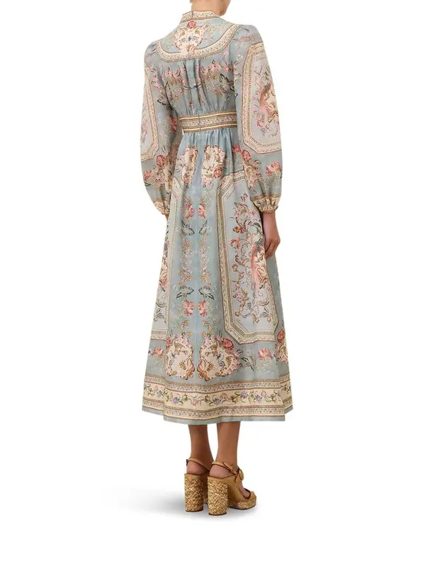 Zimmermann Roselight Plunge Midi Dress
