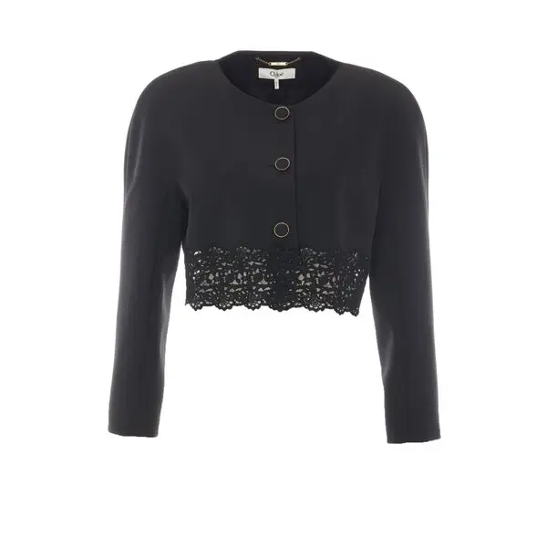 Chloé Cropped Jacket With Lace Details