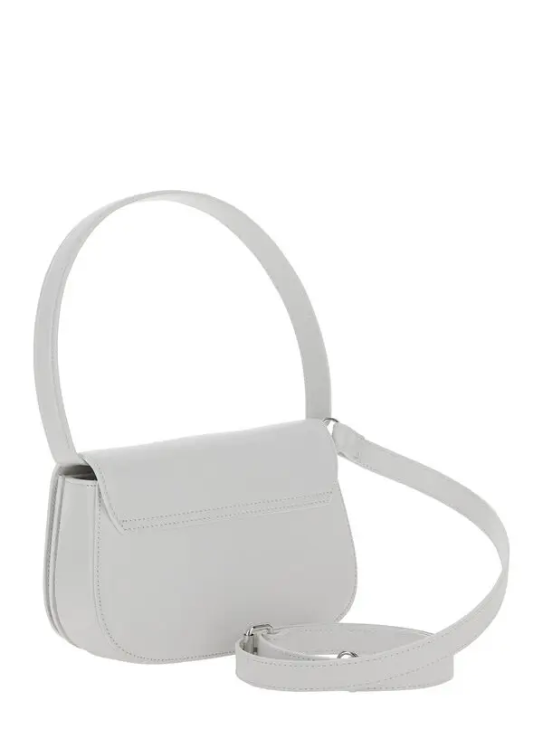 DIESEL® 1dr' Shoulder Bag With Oval D Patch In Leather - White