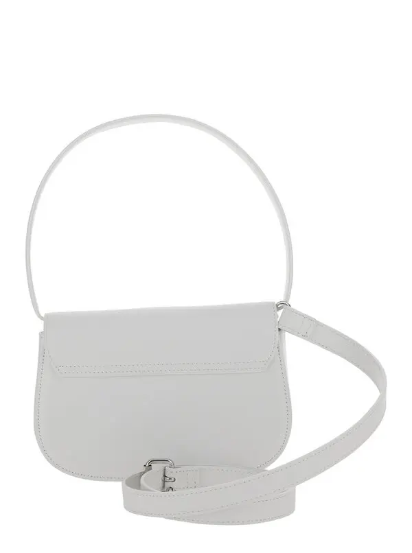 DIESEL® 1dr' Shoulder Bag With Oval D Patch In Leather - White