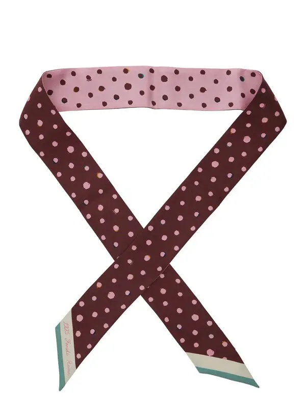 Fendi Scarf With Polka Dot Pattern And Logo Lettering In Silk - Multicolor