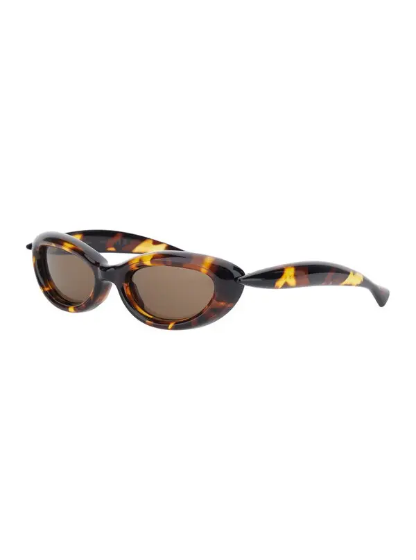 Bottega Veneta Brownsunglasses With Cat Eye Design And Leopard Motif In Plastic For - Multicolor
