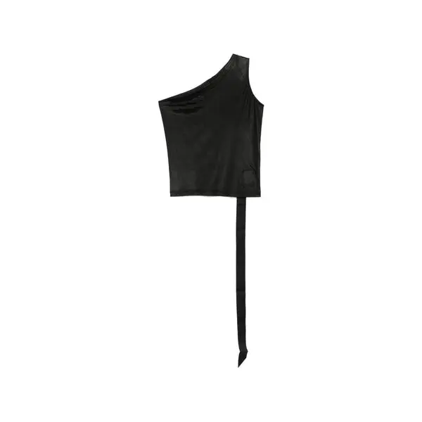 Rick Owens One-shoulder Patch Pocket Top - Black