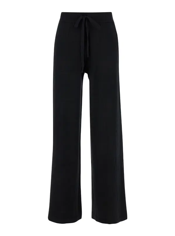 P.a.r.o.s.h Black Relaxed Pants With Drawstring In Fabric - Multicolor