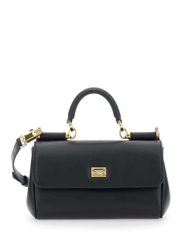 Dolce & Gabbana Crossbody Bag 'my Sicily' Mini With Adjustable And Removable Leather Strap For - Black