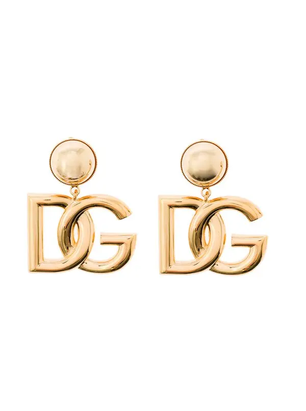 Dolce & Gabbana Gold Dg Logo Clip Earrings In Brass For - Multicolor