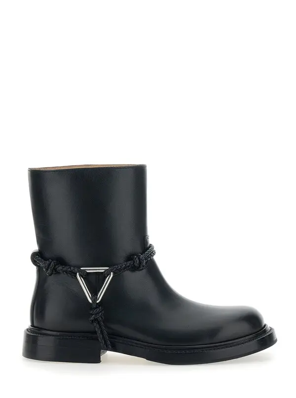 Bottega Veneta Leather Ankle Boots With Metallic Detail - Multicolor