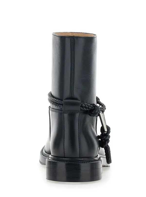 Bottega Veneta Leather Ankle Boots With Metallic Detail - Multicolor