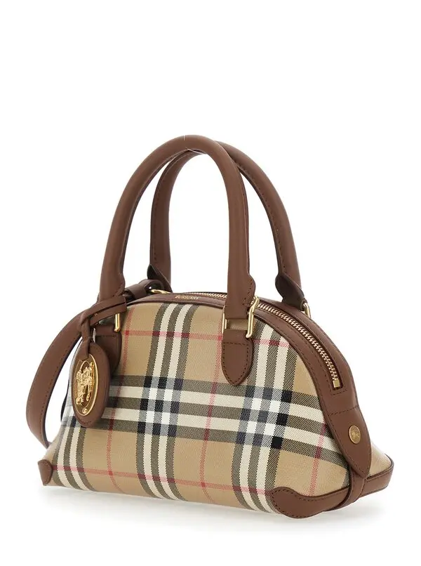 Burberry Primrose' Beige Handbag With Ekd Leather Tag And Adjustable And Removable Strap In Check Canvas For - Multicolor