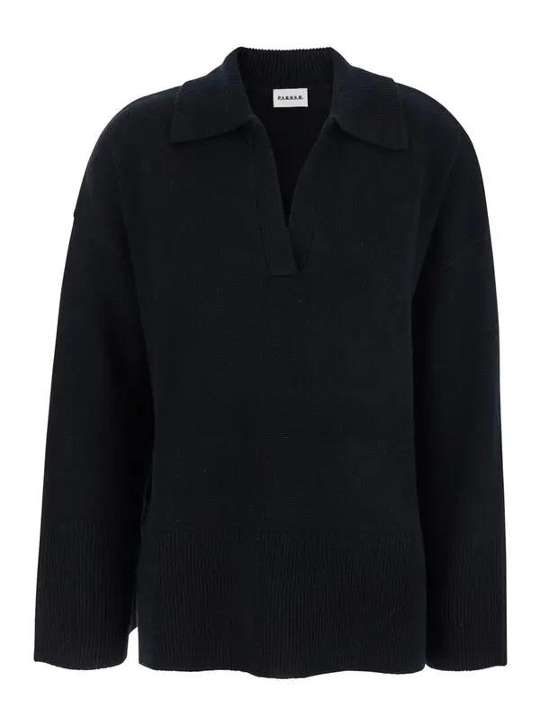 P.a.r.o.s.h Cashmere And Wool Polo Sweater - Black