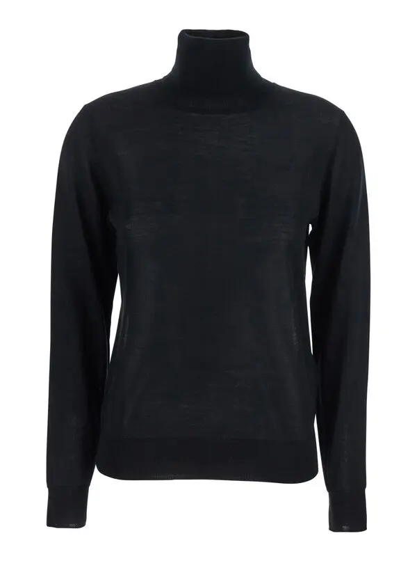 P.a.r.o.s.h Turtleneck Sweater In Wool Blend - Black