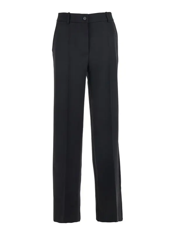 P.a.r.o.s.h Pants With Belt Loops In Wool Blend - Black