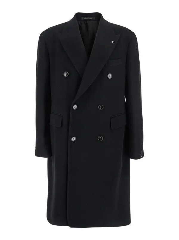 Tagliatore Londra' Oversized Double-breasted Coat In Wool - Black