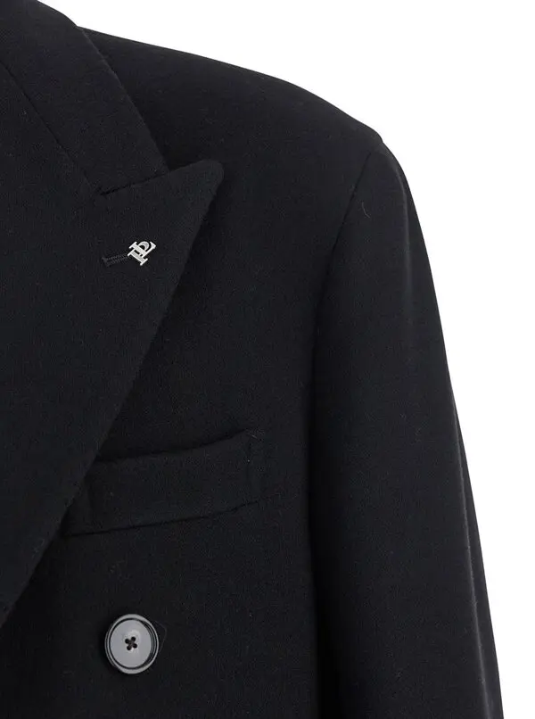 Tagliatore Londra Oversized Double-breasted Wool Overcoat - Black