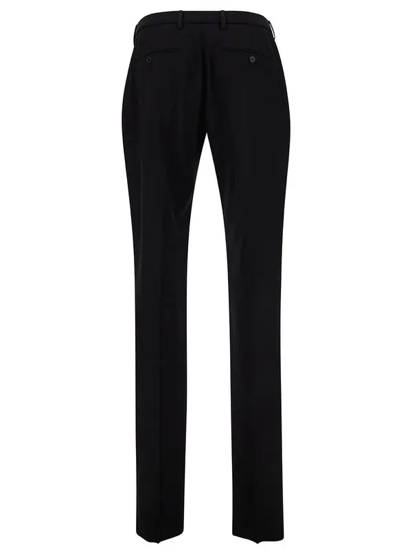 Saint Laurent Black Tailored Pants With Front Pinces In Wool