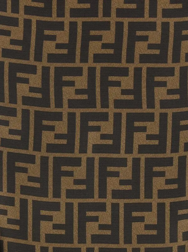 Fendi Ff Motif Silk Midi Skirt - Multicolor