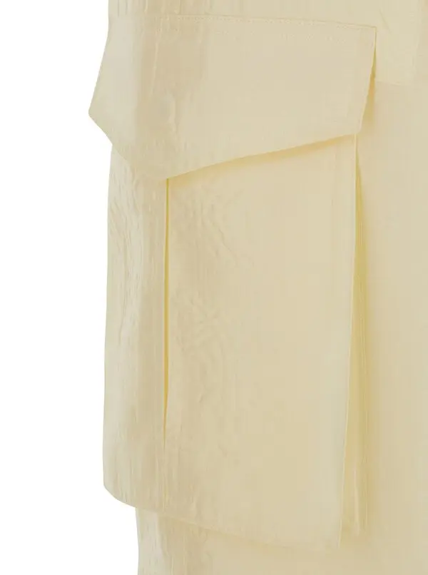 Phoebe Philo Yellow Pants With Elasticated Waist And Applied Cargo Pockets In Fabric For - Multicolor